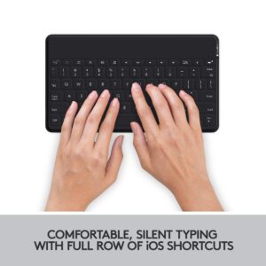 Logitech Keys-to-Go Super-Slim and Super-Light Bluetooth Keyboard for iPhone, iPad, Mac and Apple TV, Including iPad Air 5th Gen (2022) - Black