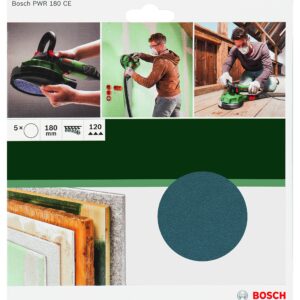 Bosch 2609256D39 Abrasive Disc for PWR 180 CE Sander - Grit Size 120 - Diameter 180 mm