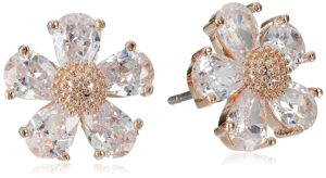 betsey johnson crystal flower stud earrings