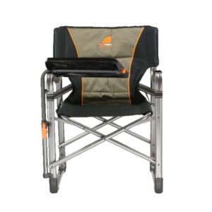 oztent gecko camping chair with lumbar support and swivel table