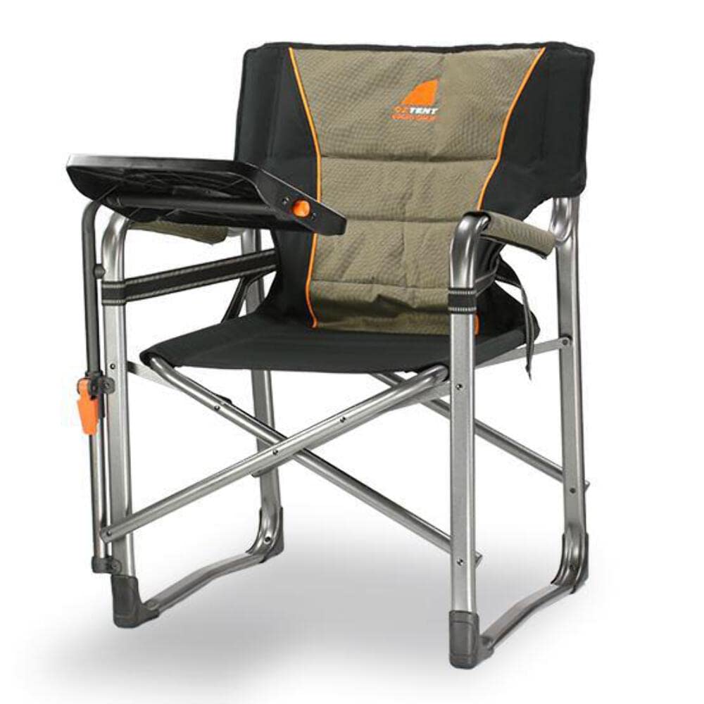 OzTent Gecko Camping Chair with Lumbar Support and Swivel Table