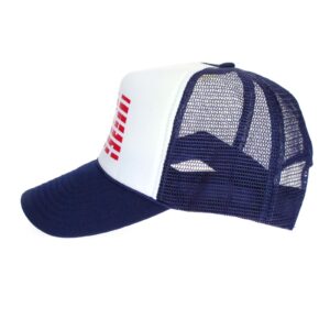 American Flag Patriotic USA Classic 5 Panel Mesh Snap Back Trucker Hat (USA Navy)