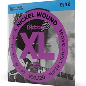 D'Addario Super Light Nickel Wound Electric Guitar Strings 9-42 2 Pack