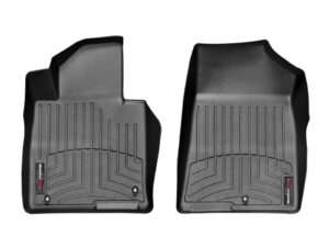 weathertech custom fit floorliners for sonata, sonata hybrid, sonata plug-in hybrid, optima - 1st row (446661), black