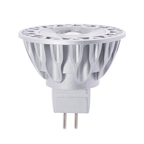 Bulbrite SORAA, 7.5 Watt, 50 Watt Equivalent, Dimmable, MR16, GU5.3 Bi-Pin, 3000K (Soft White Light) Light Bulb, Silver Finish, (Pack of 1)