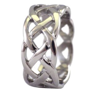 fantasy forge jewelry celtic knot ring open weave wedding band stainless steel 9mm handfasting size 9