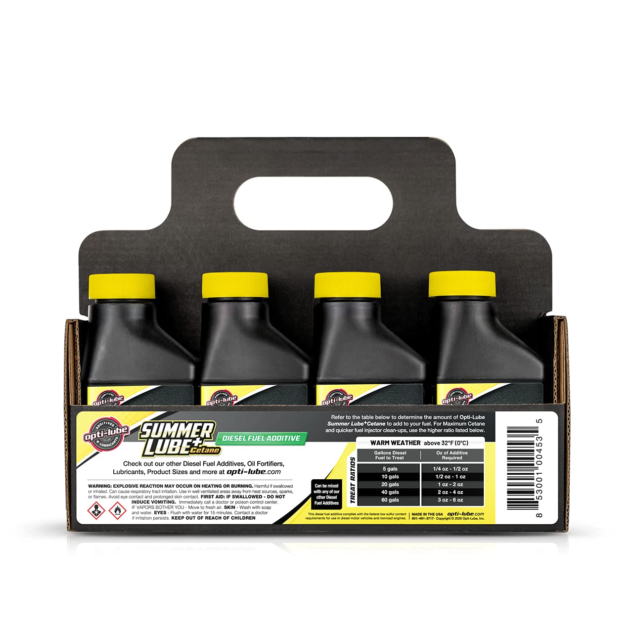 Opti-Lube Summer+ Cetane Formula Diesel Fuel Additive: 4oz Bottles (8 Pack with Opti-Box)