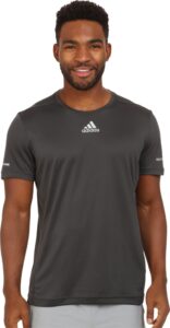 adidas performance men's sequencials money short sleeve tee, dark solid grey, medium