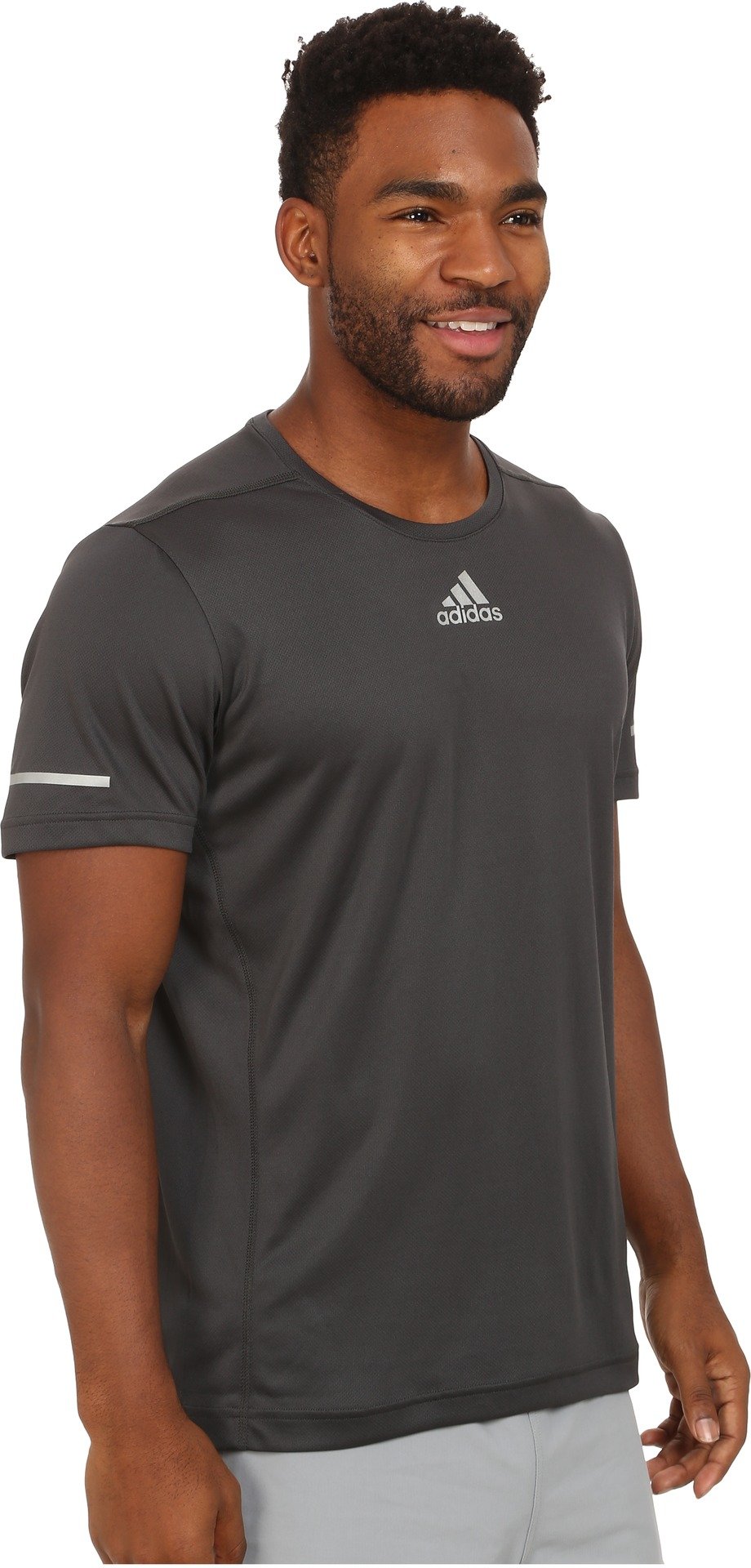 adidas Performance Men's Sequencials Money Short Sleeve Tee, Dark Solid Grey, Medium