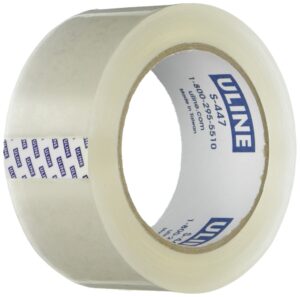 u-line thick packing tape, 3.5 mil thick, 2" x 55 yd, crystal clear, 6 rolls (s-447)