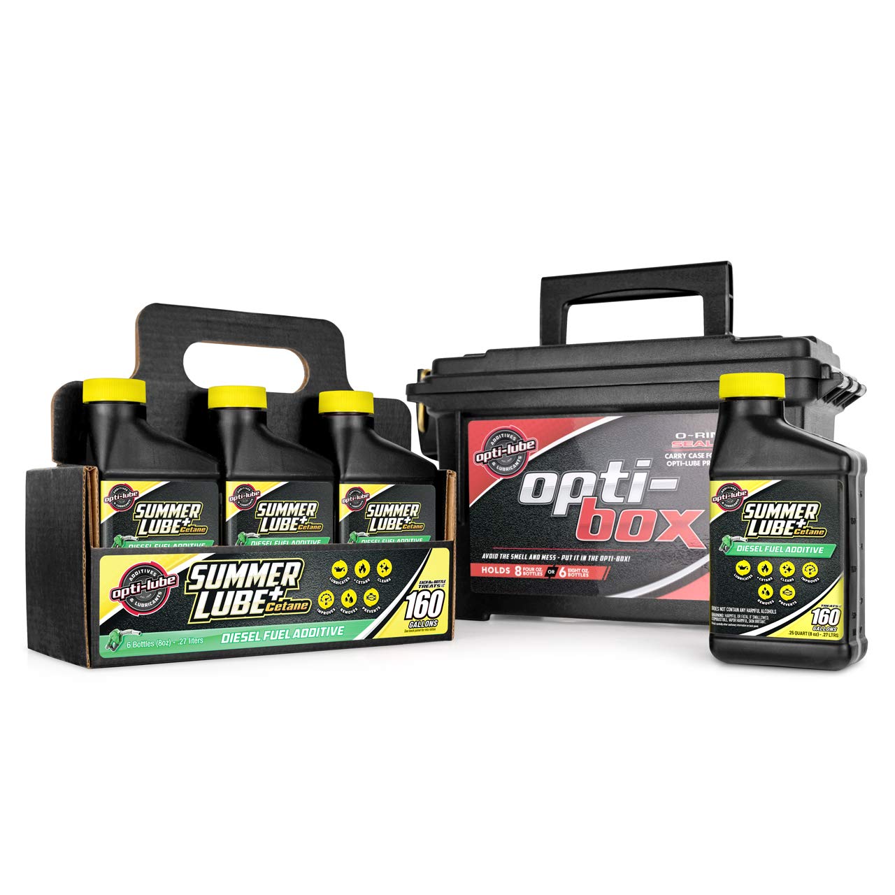 Opti-Lube Summer+ Cetane Formula Diesel Fuel Additive: 8oz Bottles (6 Pack with Opti-Box)