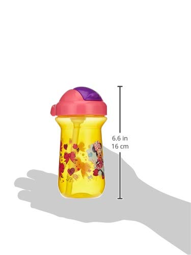 The First Years Disney Minnie Mouse Toddler Straw Cup - Spill Proof Flip Top Toddler Sippy Cups - 18 Months and Up - 10 Oz