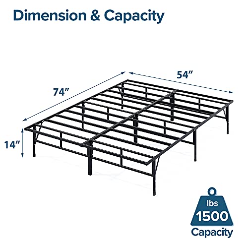 ZINUS SmartBase Compack Mattress Foundation, 14 Inch Metal Bed Frame, No Box Spring Needed, Sturdy Steel Slat Support, Full