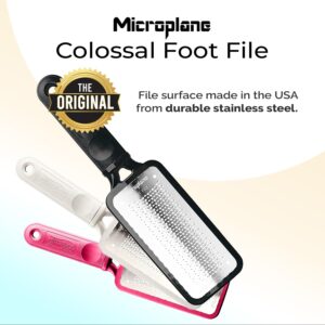 Microplane Colossal Foot File Scraper - The Original Stainless Steel Foot Rasp, Dead Skin/Callus Remover for Feet, Gentle Foot Scrubber, Pedicure Tools for Salon-Quality Foot Care, Black