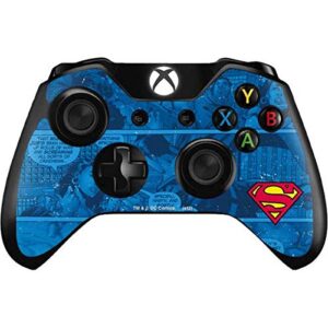 skinit decal gaming skin compatible with xbox one controller - officially licensed warner bros superman logo design