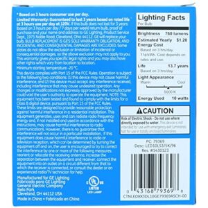 GE Lighting 79369 LED Bright Stik 10-watt (60-Watt Replacement), 760-Lumen Light Bulb with Medium Base, Daylight, 1 Box (3 Bulbs Total)