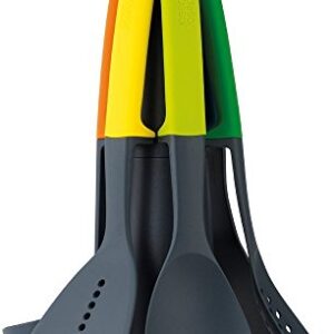 Joseph Joseph Elevate Carousel Nylon Kitchen Utensil Set with Rotating Storage Stand, 6-Piece, Rainbow