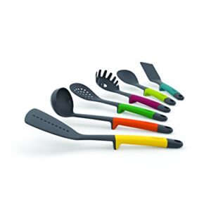 Joseph Joseph Elevate Carousel Nylon Kitchen Utensil Set with Rotating Storage Stand, 6-Piece, Rainbow