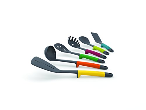 Joseph Joseph Elevate Carousel Nylon Kitchen Utensil Set with Rotating Storage Stand, 6-Piece, Rainbow