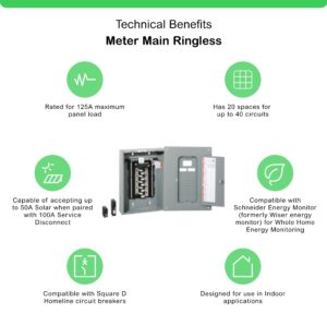 Square D - HOM2040M100PCVP Main Load Center Value Pack Circuit Breaker, 100 Amp