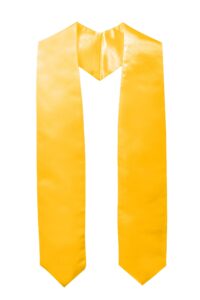 graduationmall unisex adult plain graduation stole 60" gold