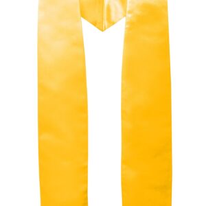 GraduationMall Unisex Adult Plain Graduation Stole 60" Gold