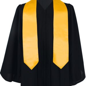 GraduationMall Unisex Adult Plain Graduation Stole 60" Gold