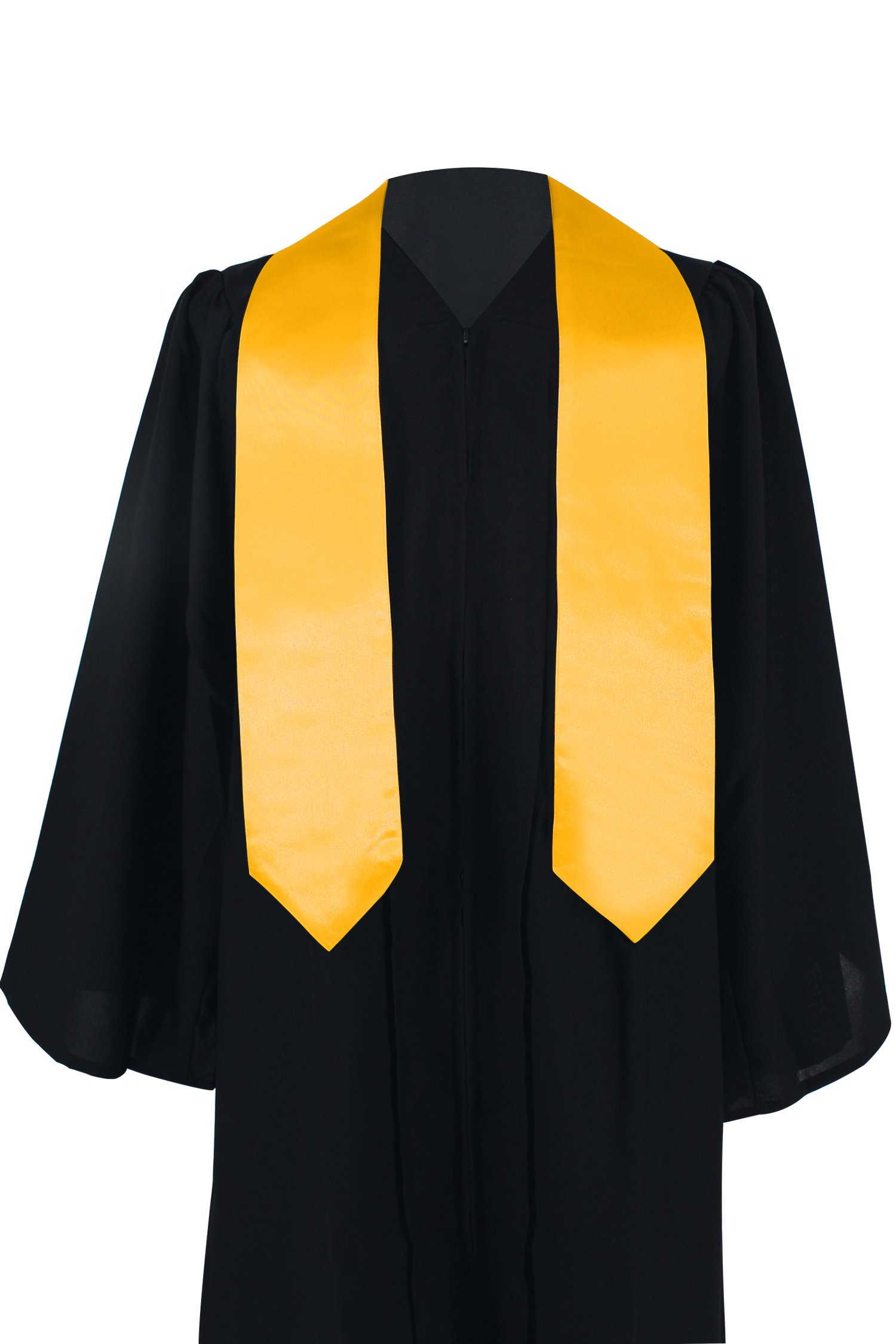 GraduationMall Unisex Adult Plain Graduation Stole 60" Gold