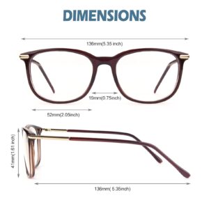 Happy Store CN79 High Fashion Metal Temple Horn Rimmed Clear Lens Eye Glasses,Brown