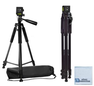 60" pro series professional camera tripod for canon, nikon, sony, samsung, olympus, panasonic & pentax + ecost microfiber cloth