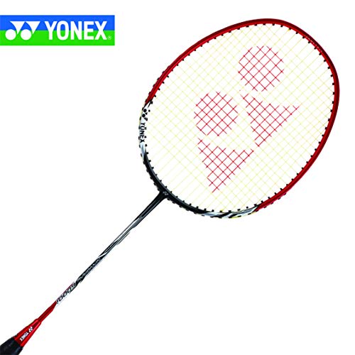 YONEX Nanoray 6000I G4 - U Aluminium Strung Badminton Racket with Full Racket Cover (Red) | for Intermediate Players | 92 Grams | Maximum String Tension - 24lbs