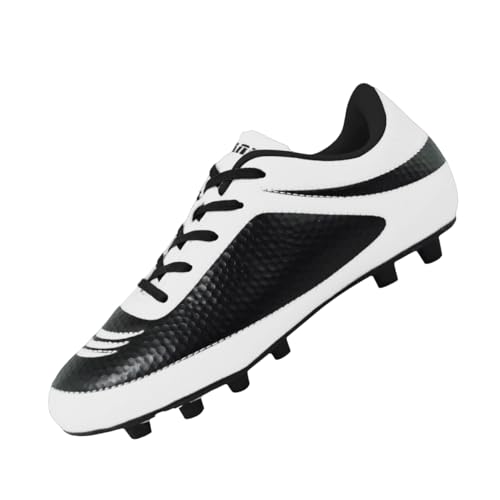 Vizari Infinity FG Soccer Cleats | Firm Ground Soccer Cleats for Outdoor Surfaces and Fields | Lightweight and Easy to wear Youth Soccer Cleats| White/Black | Toddler