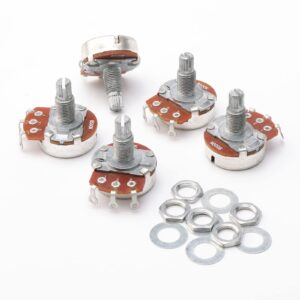 B500k OHM Big Control Pots Electric Bass Guitar Potentiometers Audio Tone Pot Pack of 5