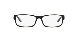 polo ralph lauren men's ph2065 rectangular prescription eyewear frames, matte black/demo lens, 54 mm