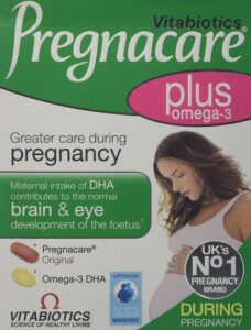 2 packs vitabiotics pregnacare plus omega 3 - 56 tablets = total 112 tablets/capsules by vitabiotics