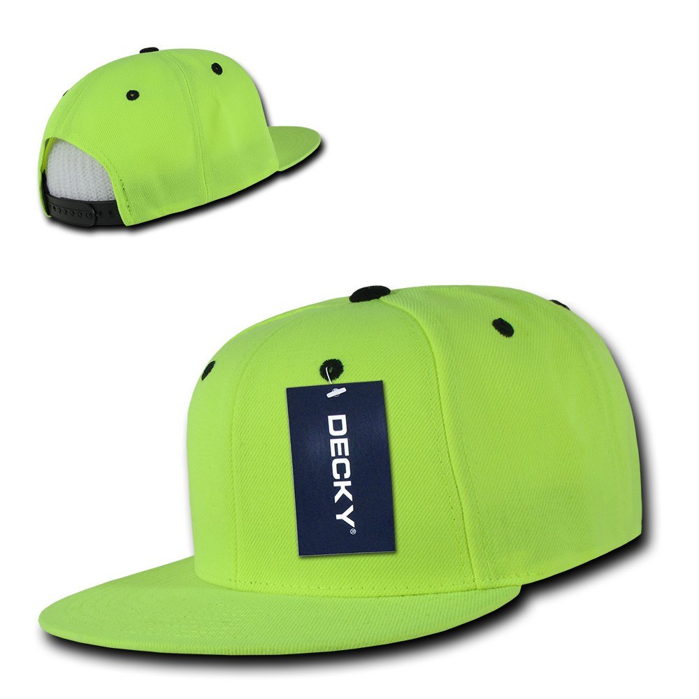 DECKY Unisex Adult Flat Baseball-caps, Neon Yellow