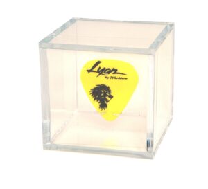 clear display box case with guitar pick holder for any collectible guitar pick