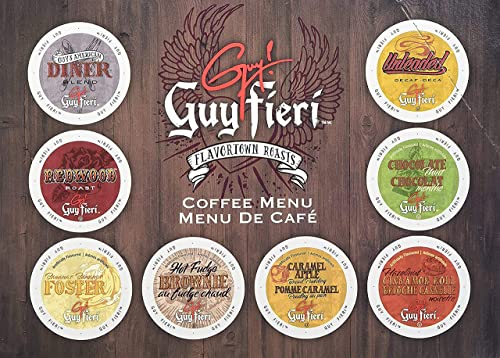 Guy Fieri Flavortown Roasts Decaffeinated Coffee Pods, Unleaded Medium Roast Decaf Coffee, Single Serve Cups for Keurig K Cup Brewers,24 Count(Pack of 1)