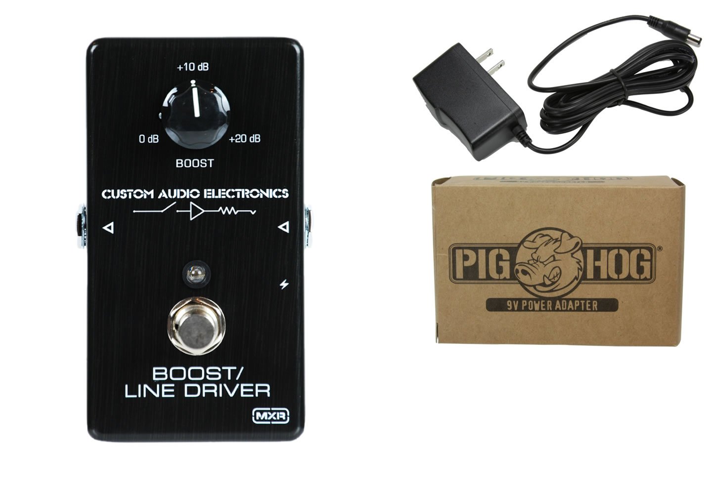 MXR MC401 Custom Audio Electronics Boost/Line Driver Power Bundle w/ 1 free Items: Item: Pig Hog 9v Power Adapter