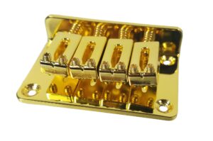 4-string gold hard-tail bridge for cigar box guitars electric ukulele & more