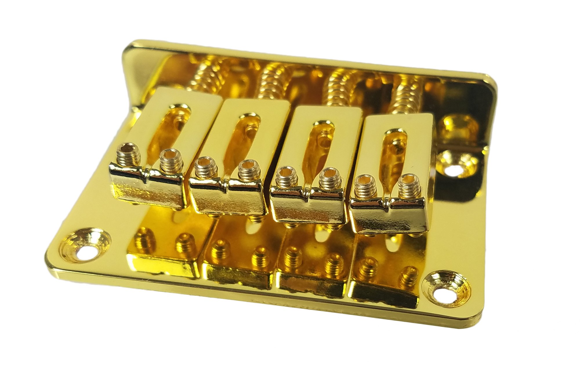 4-string Gold Hard-tail Bridge for Cigar Box Guitars Electric Ukulele & More