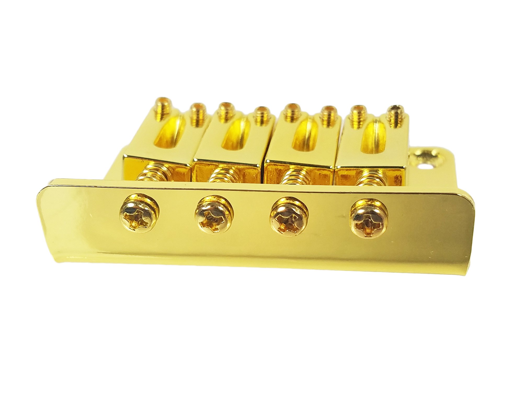 4-string Gold Hard-tail Bridge for Cigar Box Guitars Electric Ukulele & More