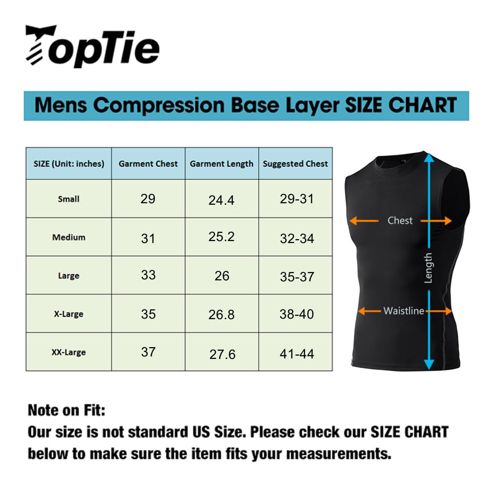 TopTie Men's Sleeveless Compression Shirt, Sports Base Layer Tank Top, Athletic Workout Shirt-Purple-M