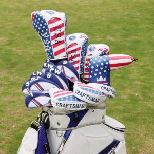 Craftsman Golf Stars & Stripes American USA US Flag Fairway Wood Headcover Head Cover Replacement for Taylormade Callaway Mizuno Cobra Ping Adams Etc.