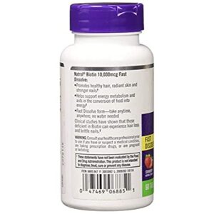 Biotin 10,000mcg Fast Dissolve, 60 Count (Pack of 4)