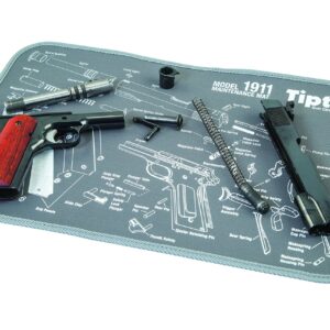 Tipton 1911 Maintenance Mat with Handgun Schematic and Neoprene Construction for Pistol Cleaning