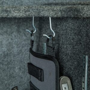 Lockdown Handgun and Tactical Rifle Upper Hanger with Mesh Pockets for Gun Vault Organization, Storage and Security