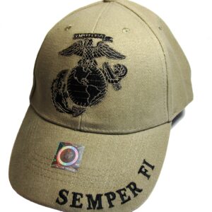 EagleEmblems United States Marine Logo Eagle Subdued Hat Cap USMC Tan One Size