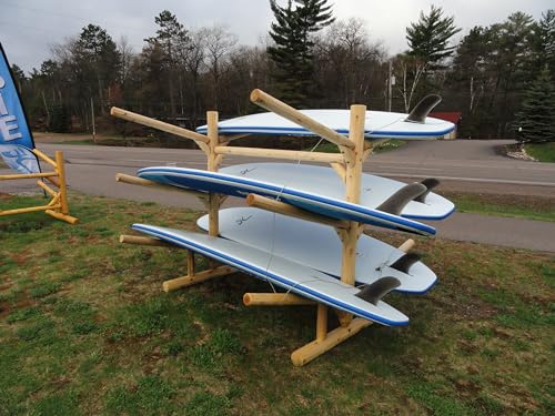 Log Kayak Rack - Kayak Storage Rack, Kayak Racks for Outdoor Storage, Kayak Rack for Garage, Paddle Board Rack, Fishing Canoe Rack, Surfboard Rack and SUP Storage Rack - 6 Kayak Racks, Unfinished