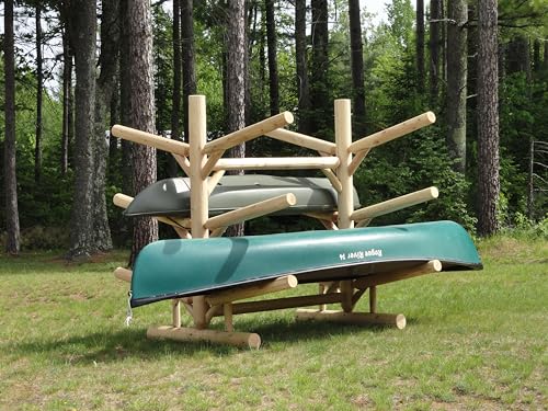 Log Kayak Rack - Kayak Storage Rack, Kayak Racks for Outdoor Storage, Kayak Rack for Garage, Paddle Board Rack, Fishing Canoe Rack, Surfboard Rack and SUP Storage Rack - 6 Kayak Racks, Unfinished